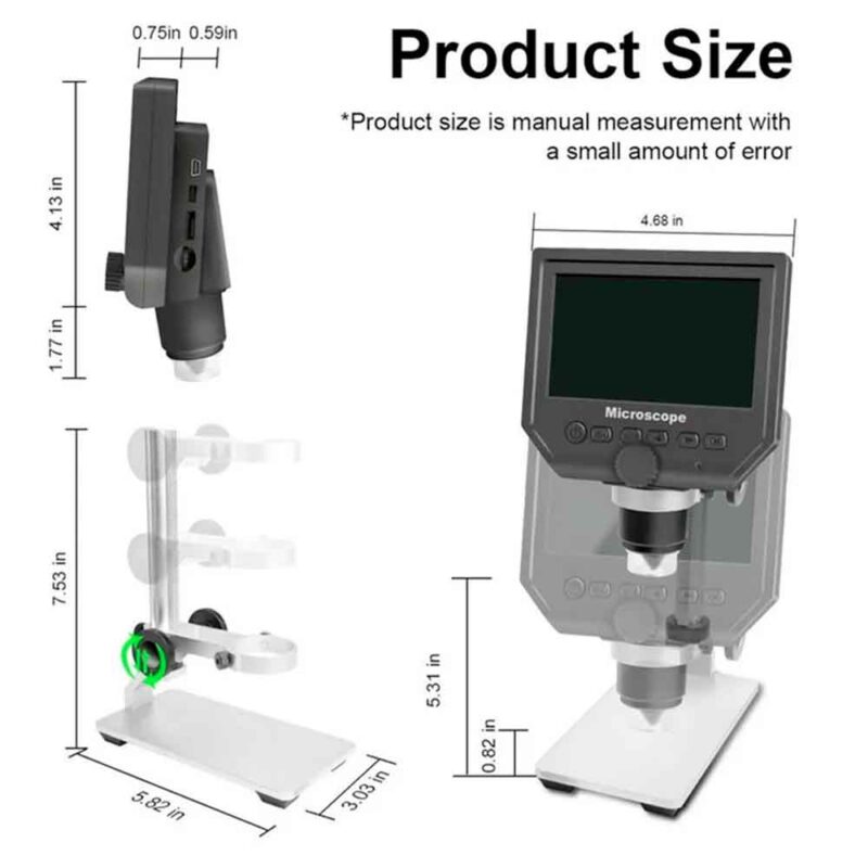 G600 Digital Microscope with Metal Stand || eGsmTools